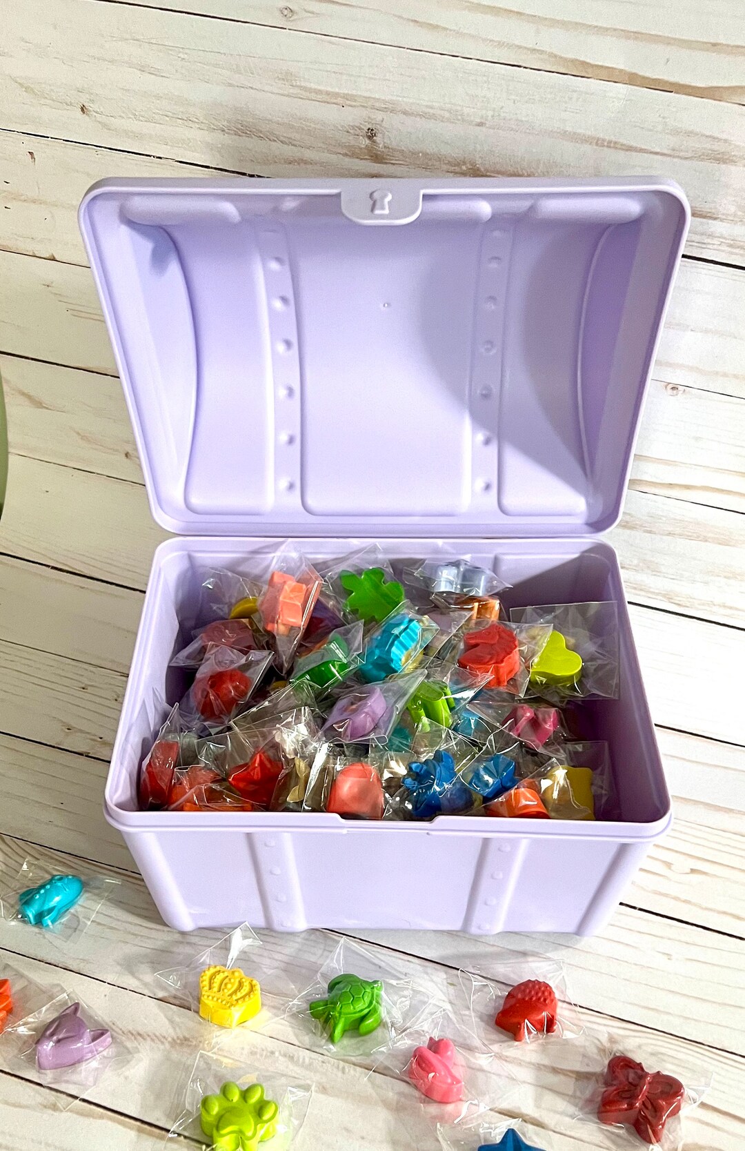 Treasure Chest Reward Box Filled With Adorable Shaped Crayons. Great ...