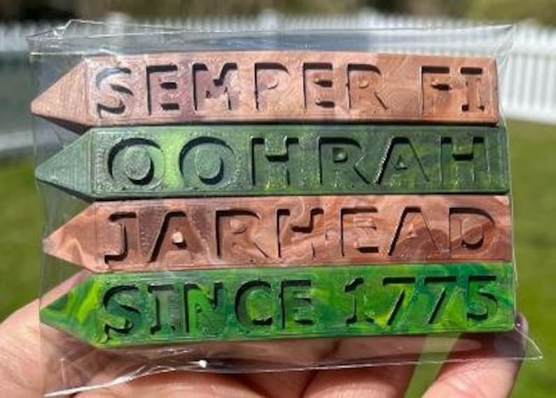 USMC Marine Corps Crayons, 10 Different Crayon Sayings to Choose From ...