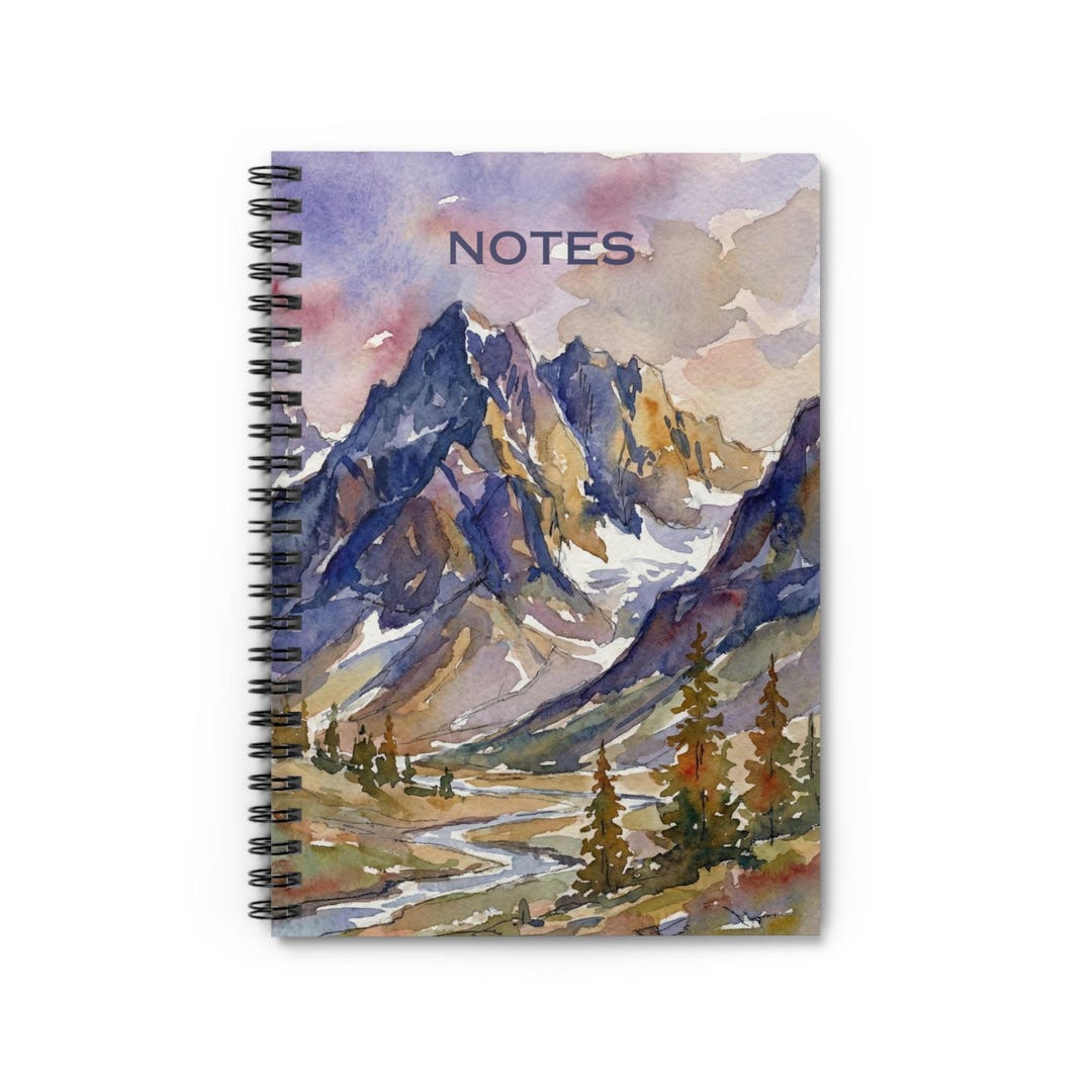 Mountain Landscape Spiral Notebook | Notes Ruled - Etsy