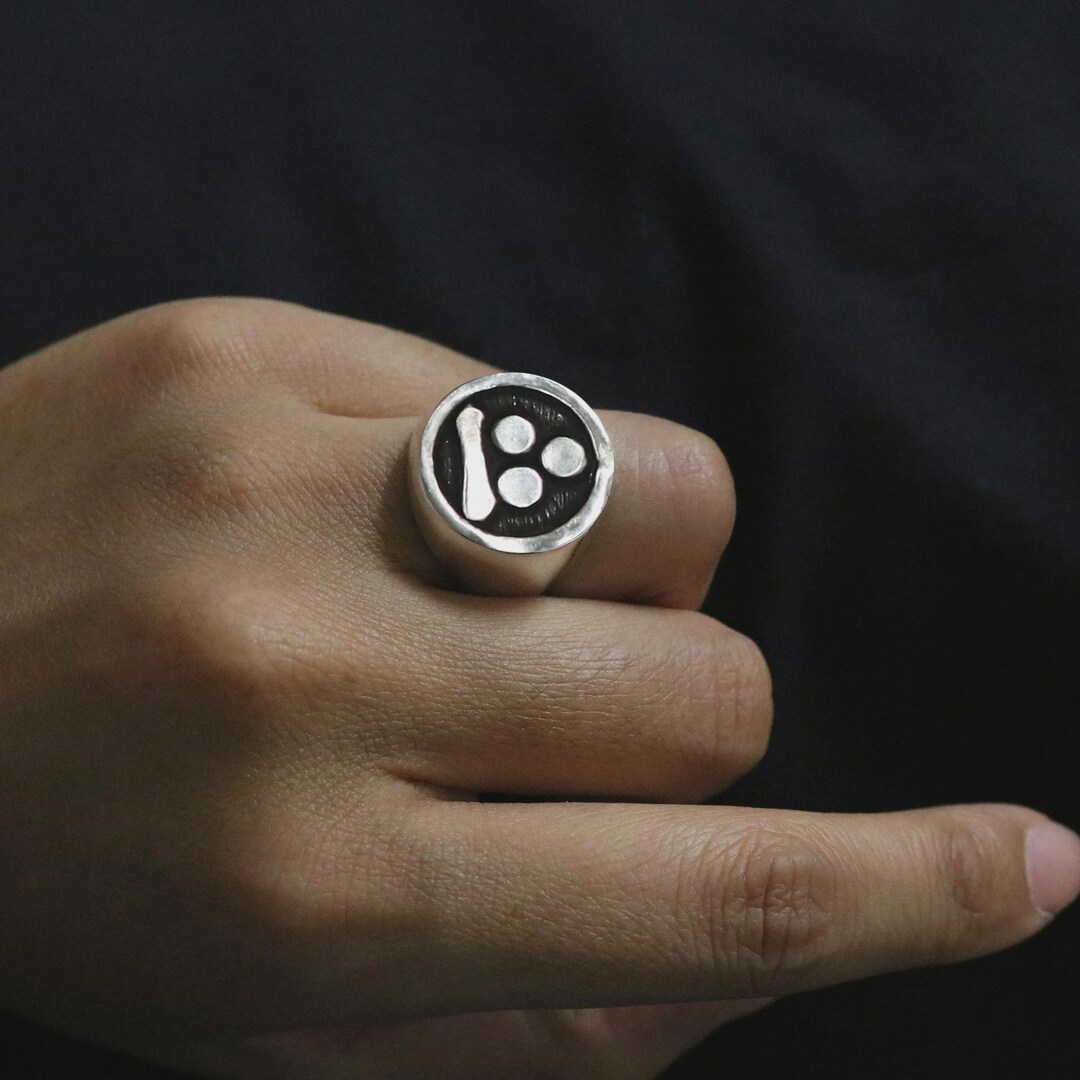 3/4" Signet Ring - Maruni Watanabe Boshi - 丸に渡辺星 - Japanese Clan Crest ...