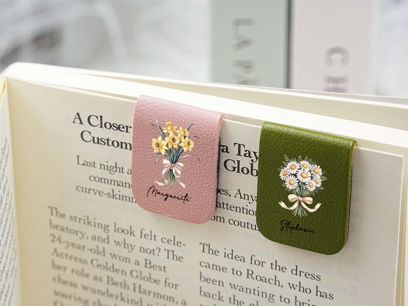 Custom Magnetic Bookmark, Leather Bookmark, Library Bookmark ...