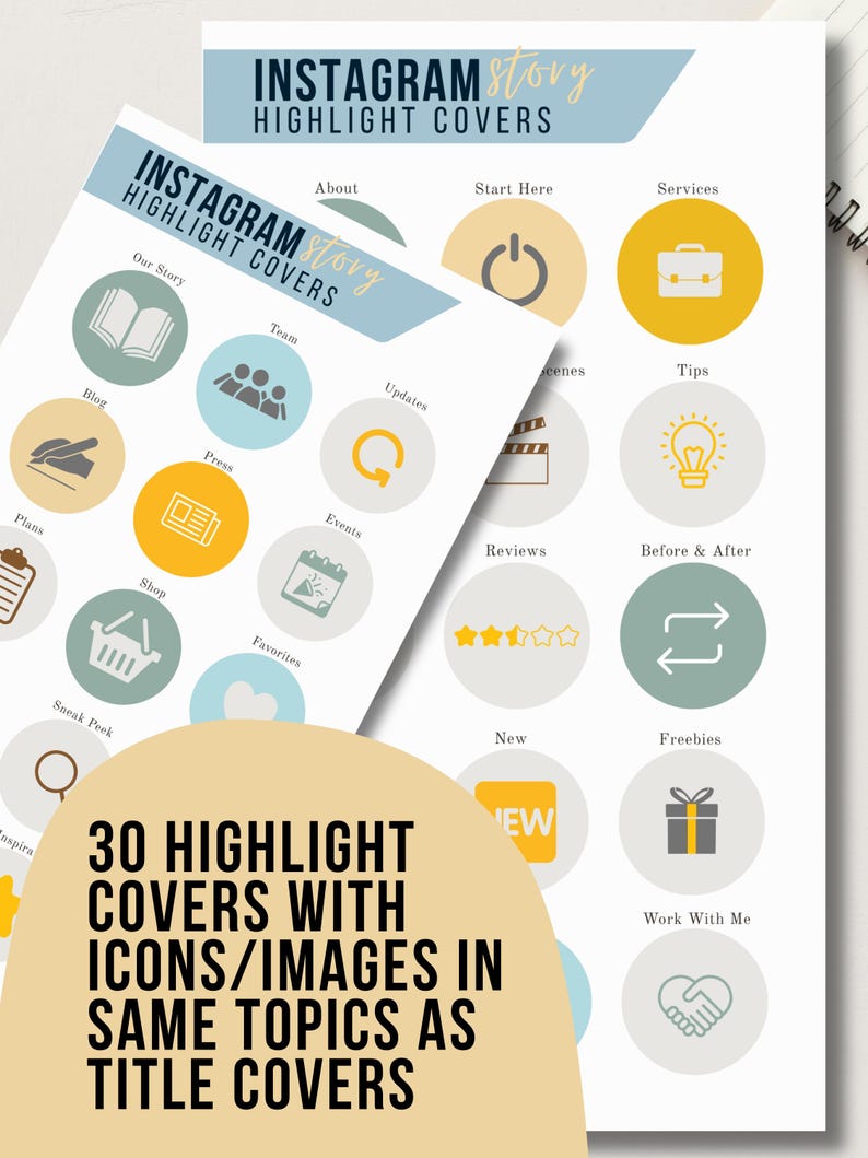 Instagram Highlight Covers Universal. Editable Canva Template & Pngs ...