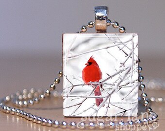 Red Bird Necklace | Etsy