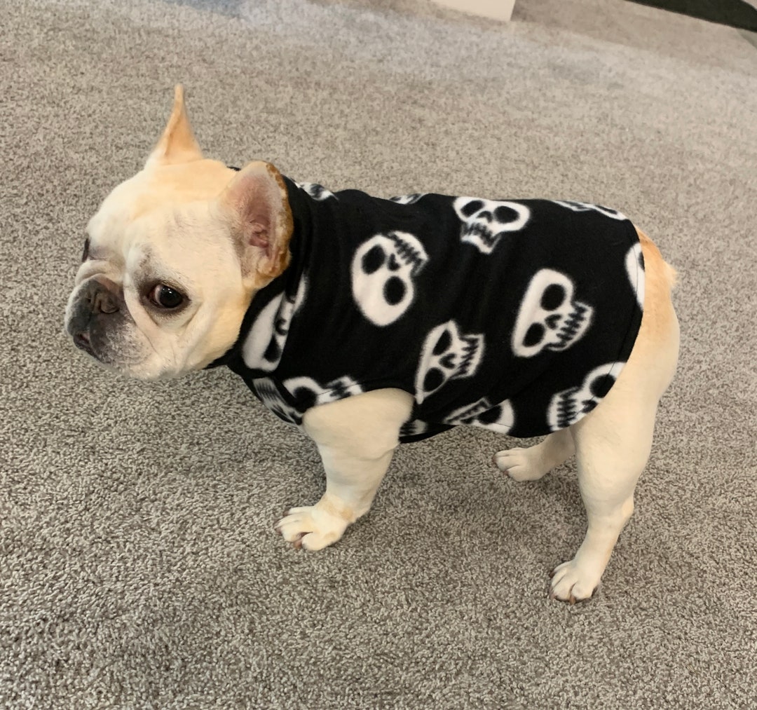 French Bulldog Frenchie Halloween Skulls Fleece Pullover - Etsy