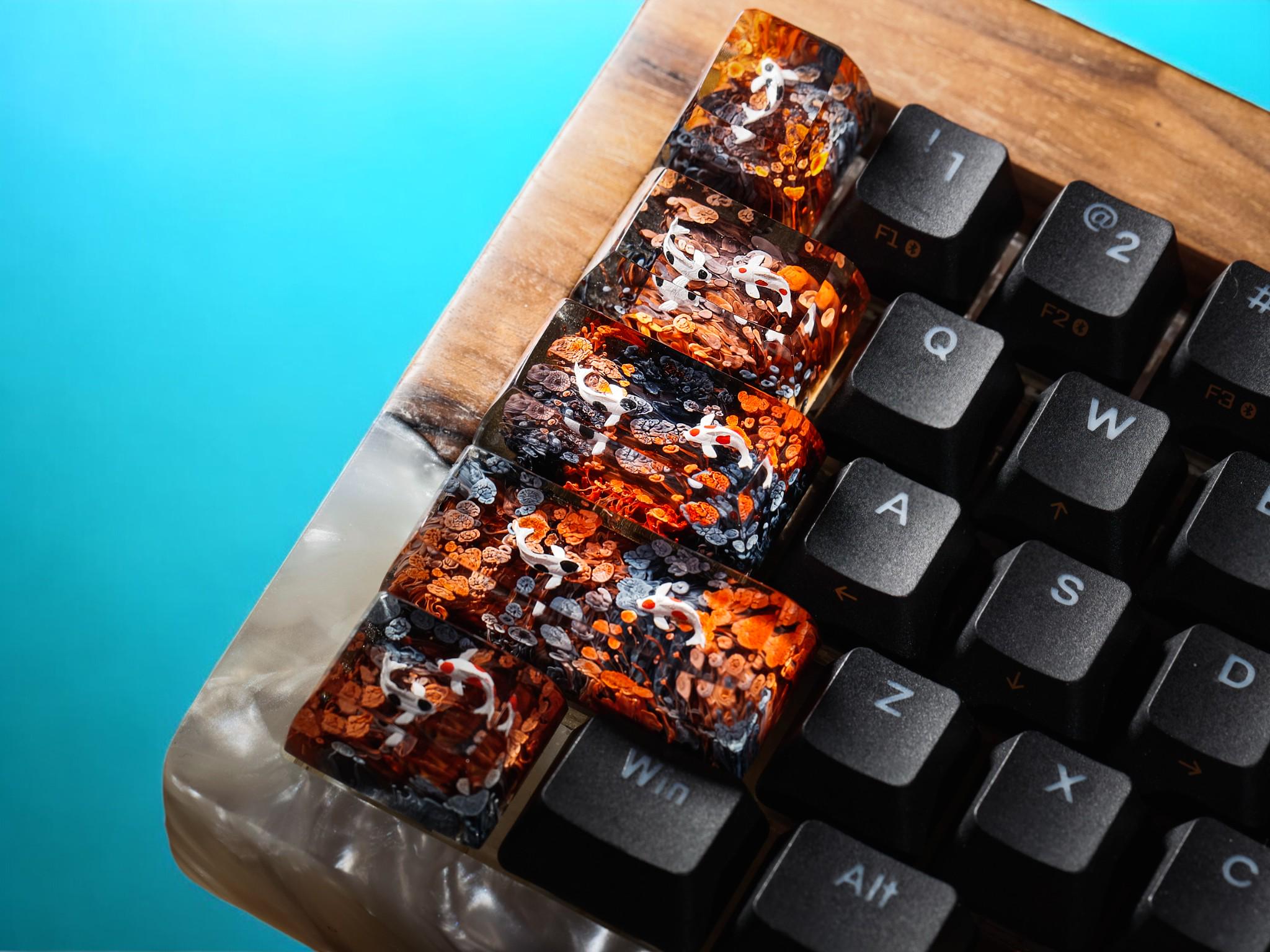 Japanese Koi Pond Resin Keycap Set – Handmade Artisan Keycaps for ...