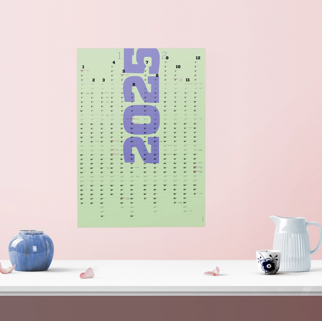 Calendar 2025 and 2026 Annual Planner Large, Wall Calendar 2025, Usable ...