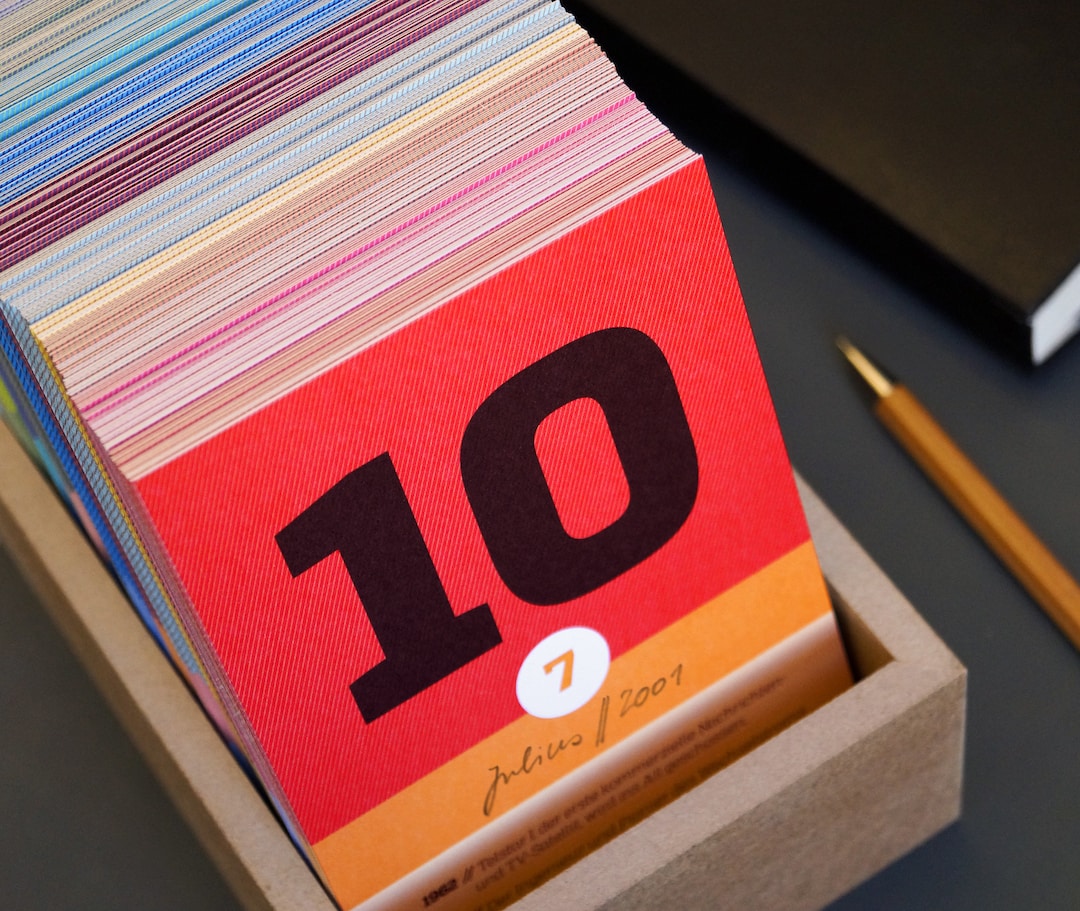 Karteikarten-Kalender SCHÖNETAGEBOX immerwährender Kalender zum Sammeln ...