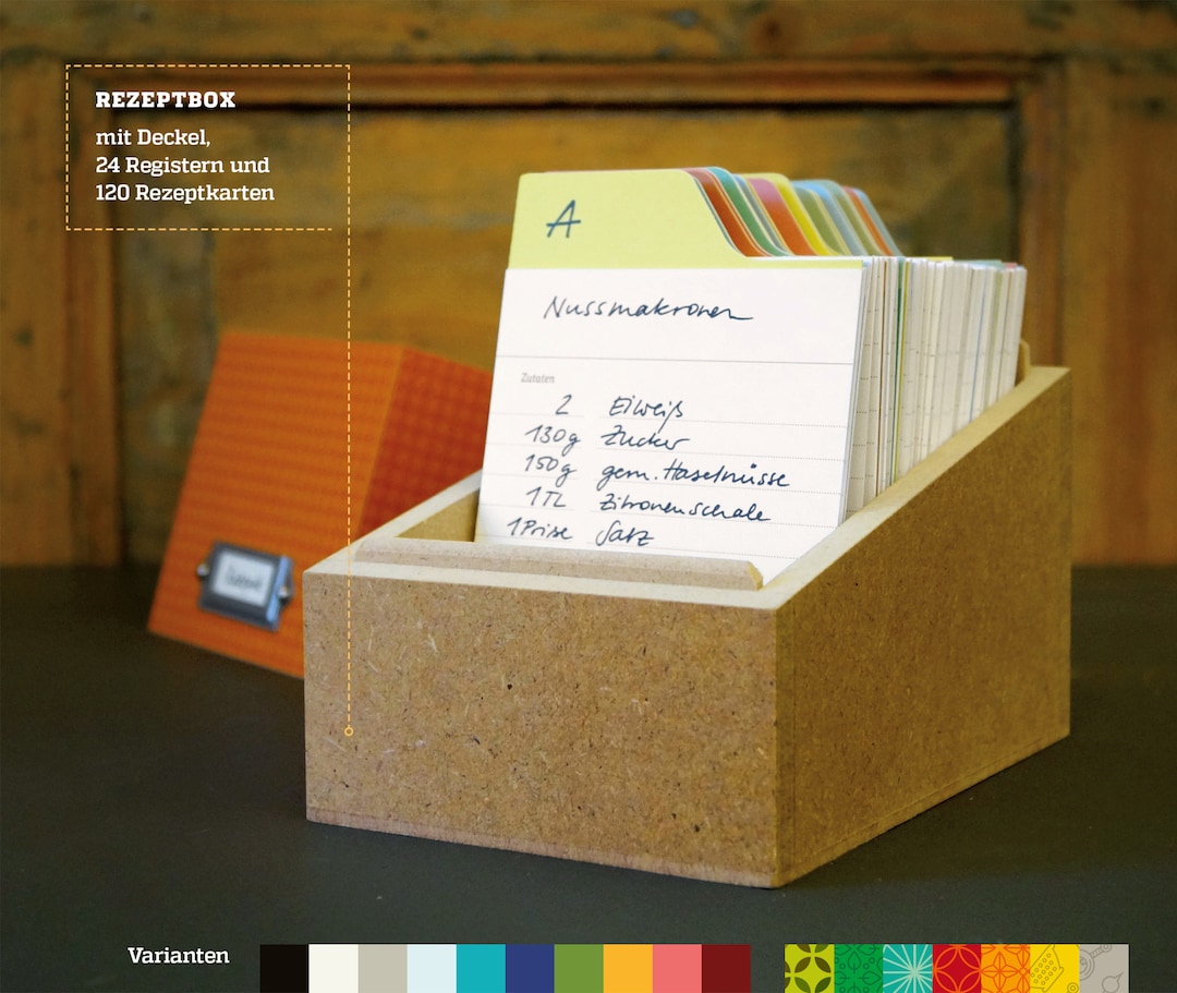 Box With Recipe Cards and Registers, RECIPE BOX, Baking, Cooking ...