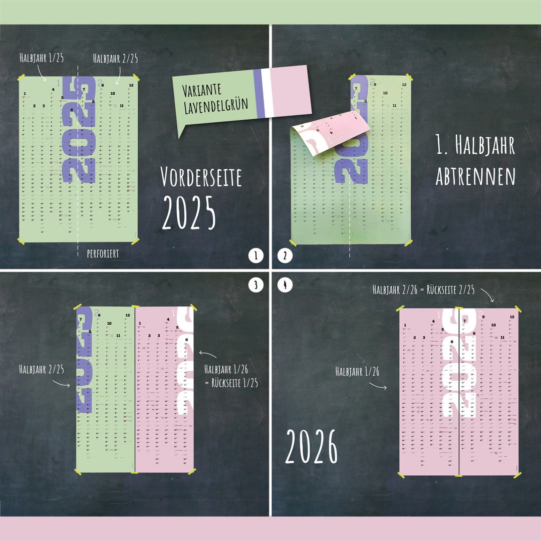 2-year Calendar, Wall Calendar 2025 and 2026, 24 Months Usable, A1 ...