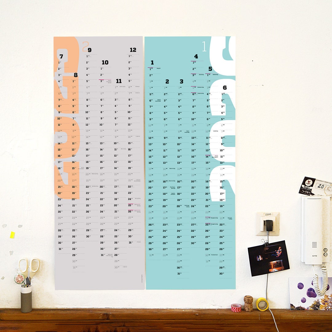 Wall Calendar 2025 and 2026, Usable for 24 Months, A1 Annual Planner, 2 ...