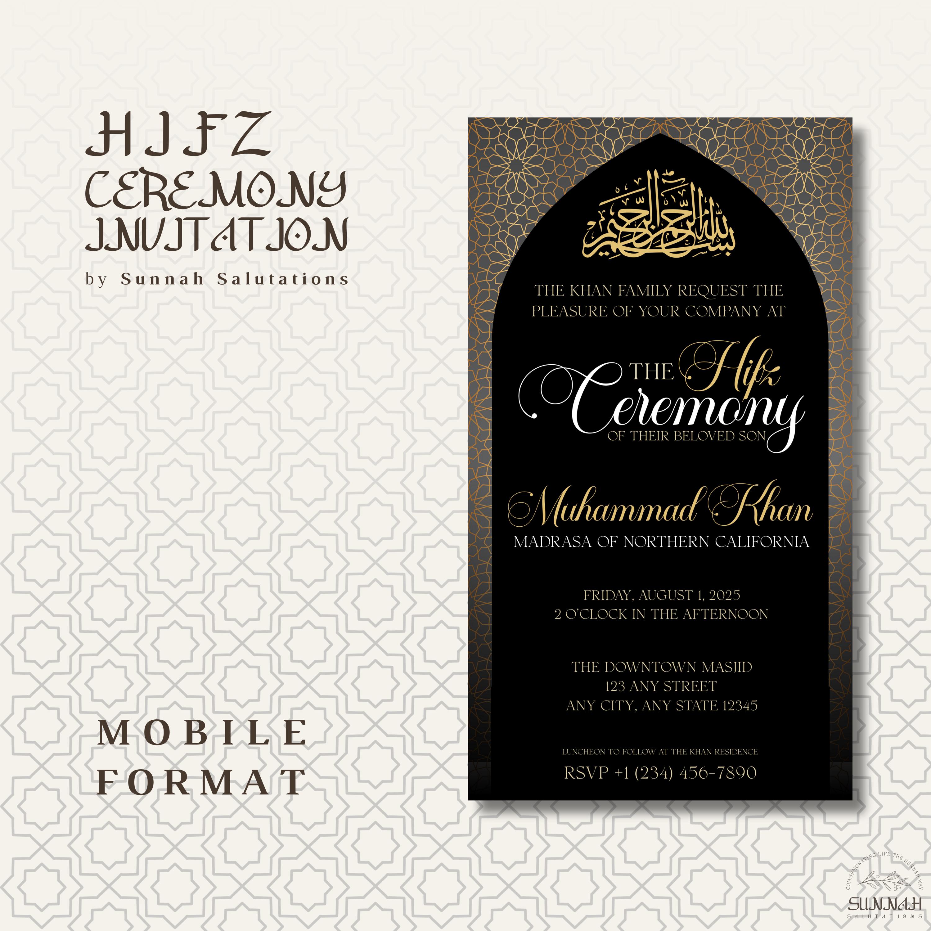 Digital Hifz Ceremony Invitation Madrasa Graduation Islamic Education ...