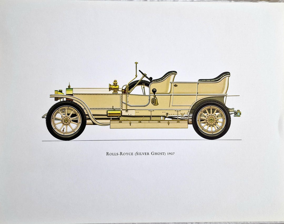 1960s Large Classic Car Print – 1907 Rolls-royce Silver Ghost Vintage ...