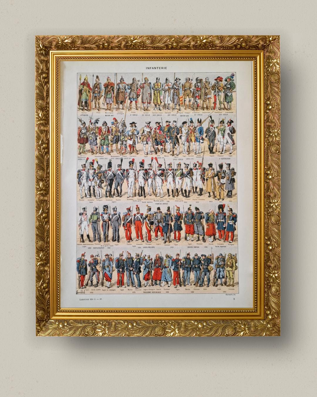 1920s French Infantry Print – Larousse “infanterie” Plate, Antique ...
