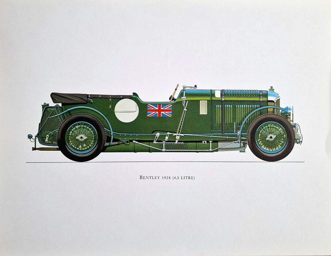 1960s Large Classic Car Print – 1928 Bentley 4.5 Litre Vintage ...