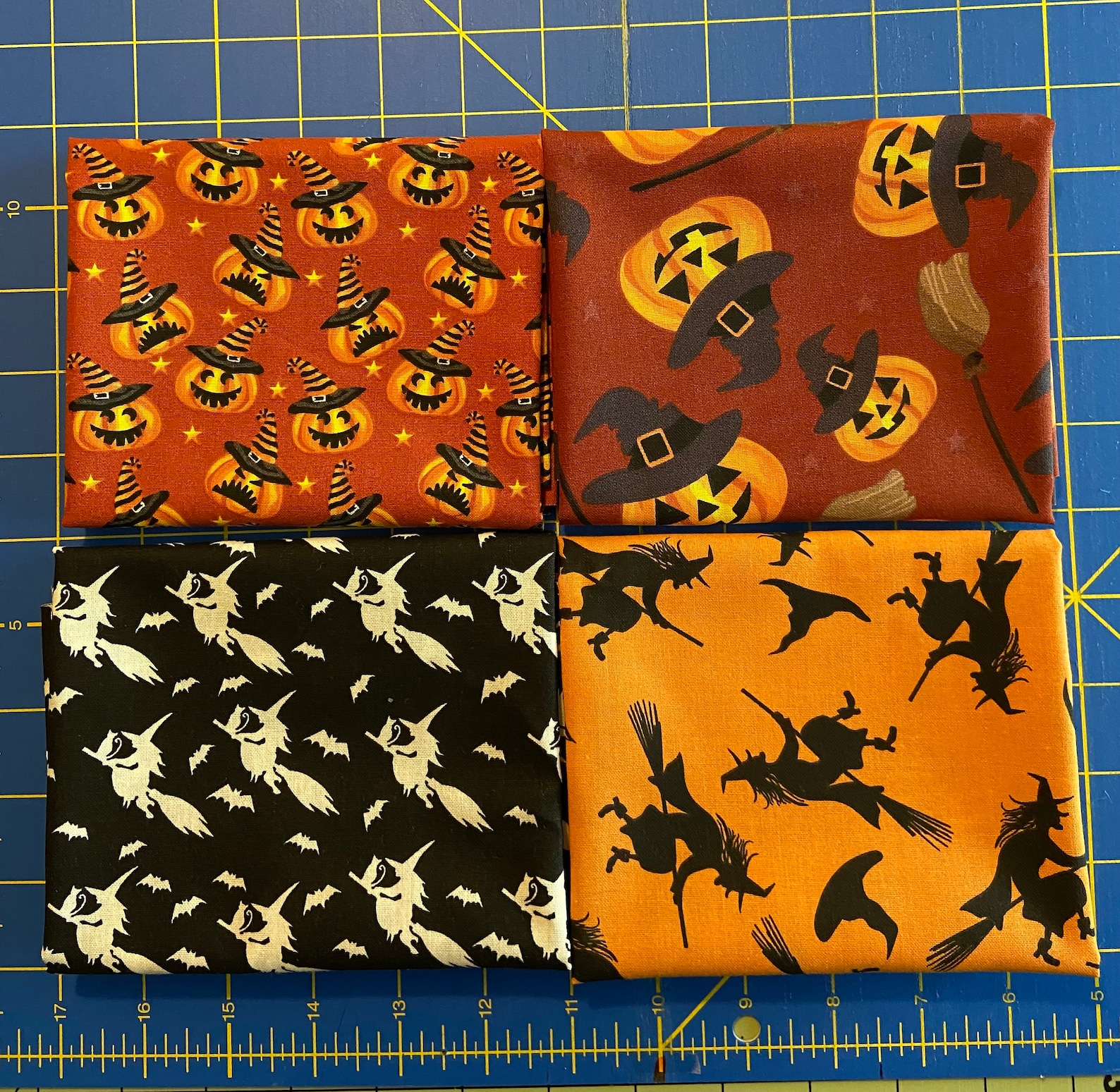 Halloween Fabric Fat Quarters Bundle Pack Of 4 Quilting Etsy