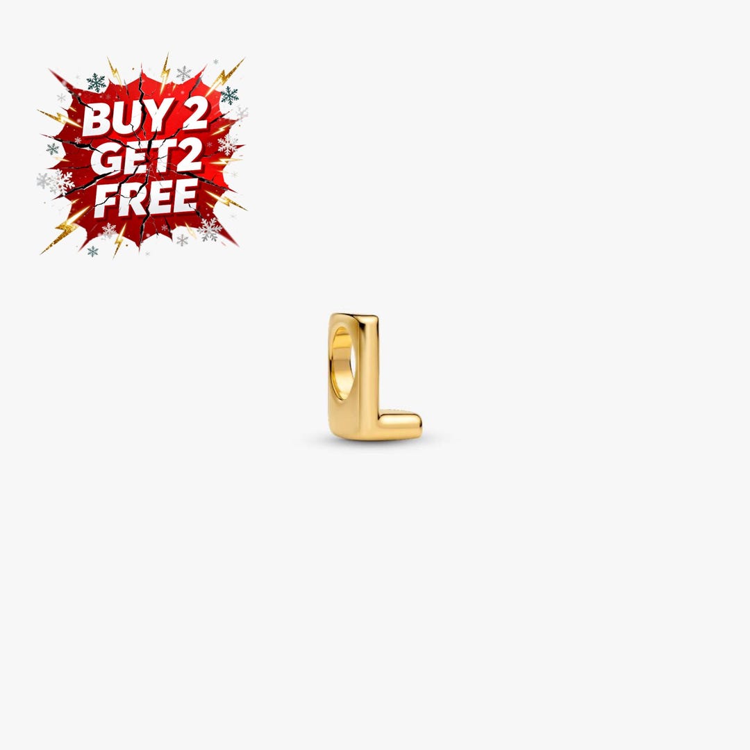 Gold Letter L Charm for Bracelet or Necklace, Alphabet Initial Bead ...