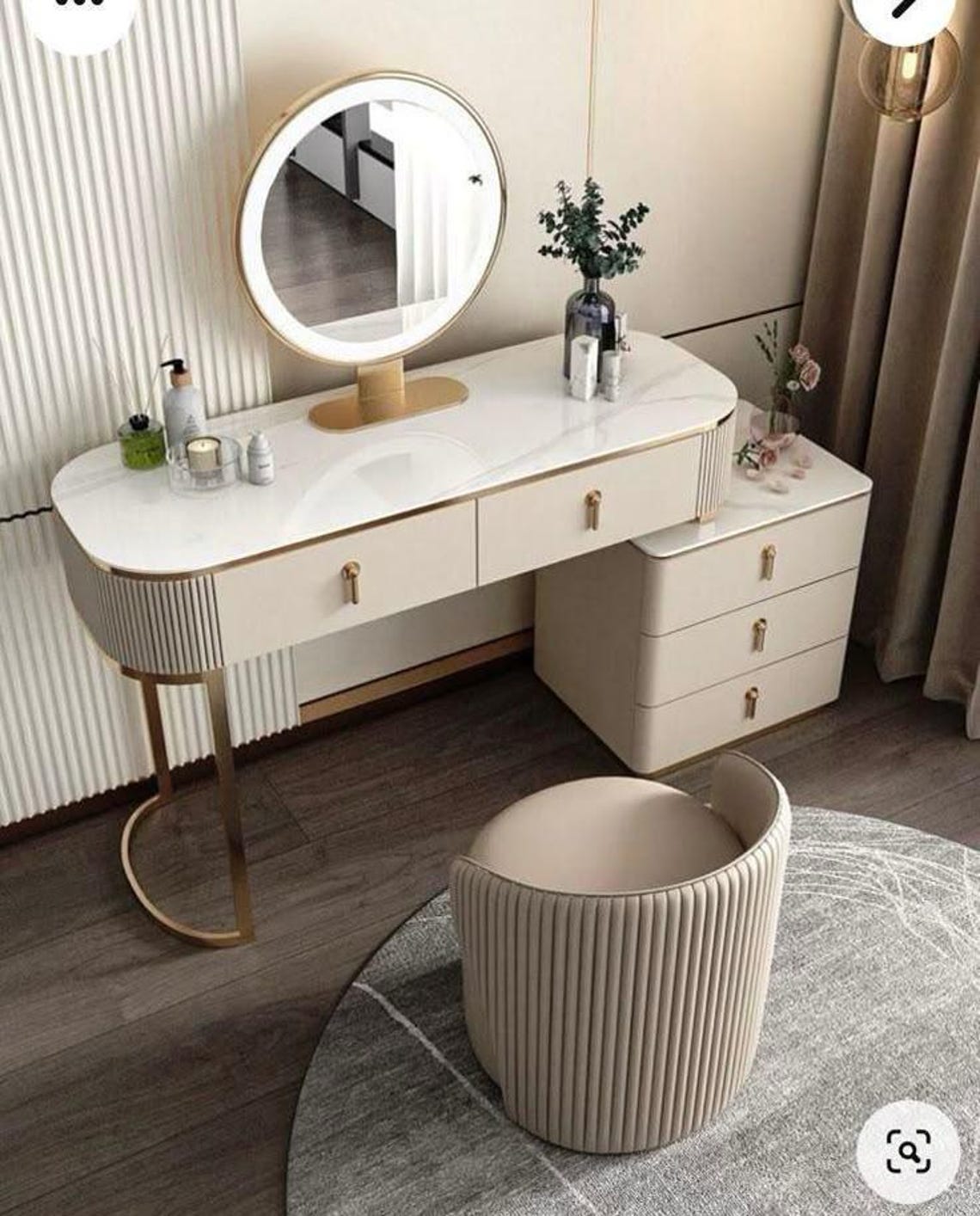 Luxury Elegant Make up Table Luxury Vanity Table Set With Mirror ...