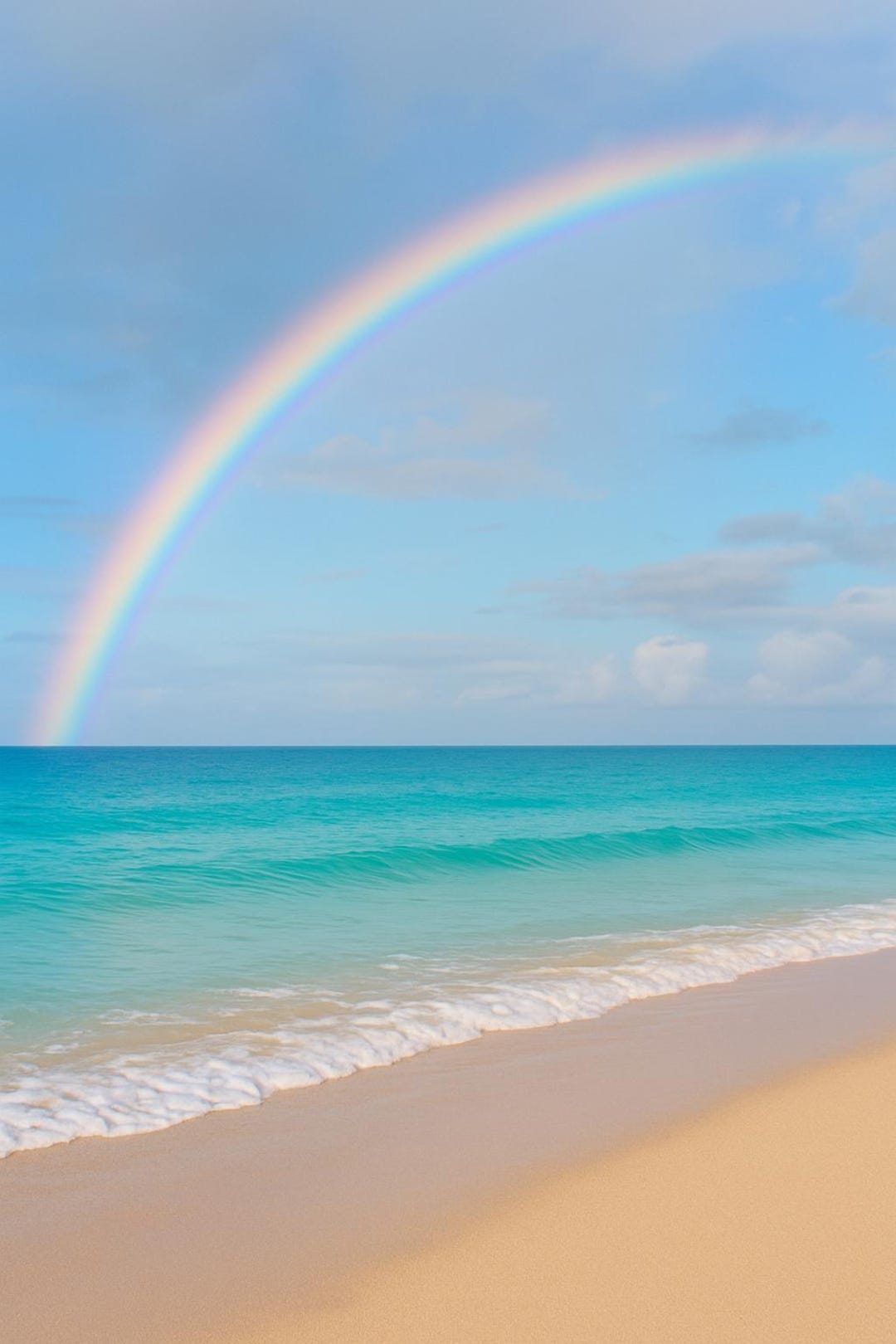 Rainbow Over Ocean – Magical Tropical Beach Wall Art Digital Download ...
