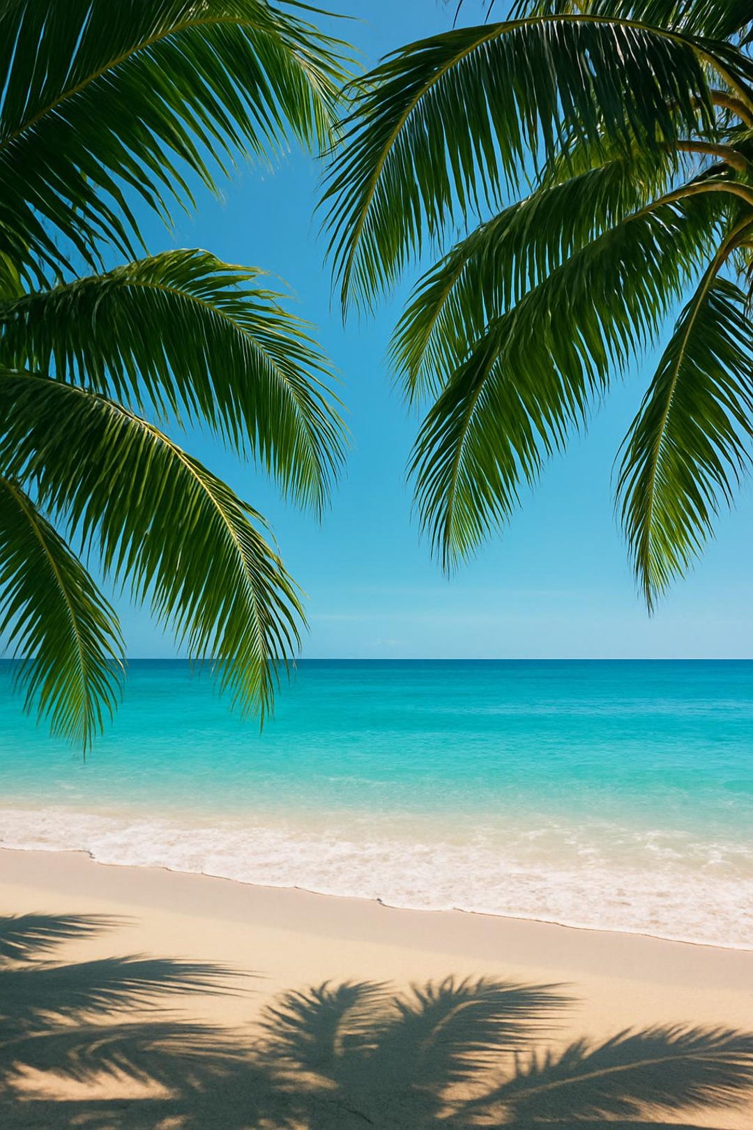 Palm Shade View – Tropical Ocean Under Palm Tree Wall Art Print - Etsy