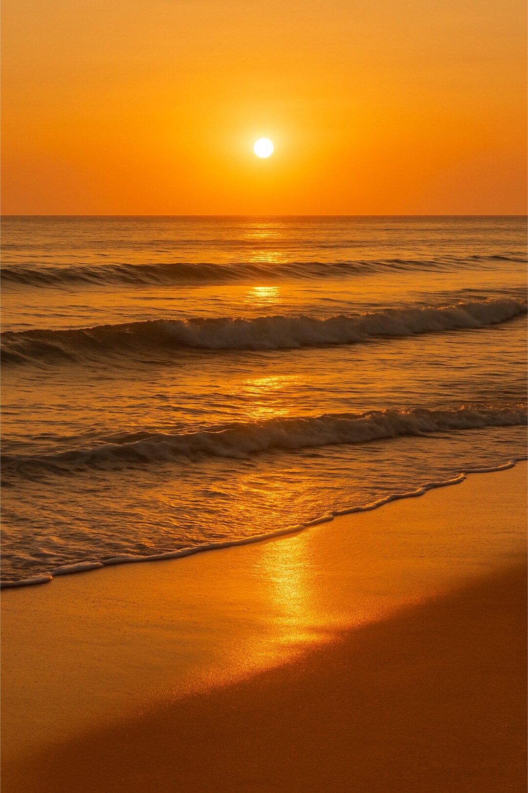 Golden Hour Reflections Beach Print – Sunset Ocean Wall Art, Coastal ...