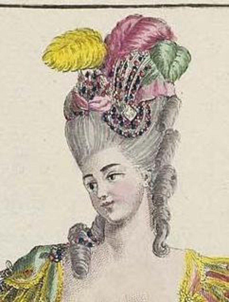 18th Century Women's Wig 1770s Tall pouf Wig - Etsy