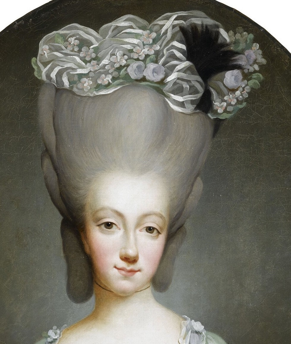 18th Century Women's Wig 1770s Tall pouf Wig - Etsy