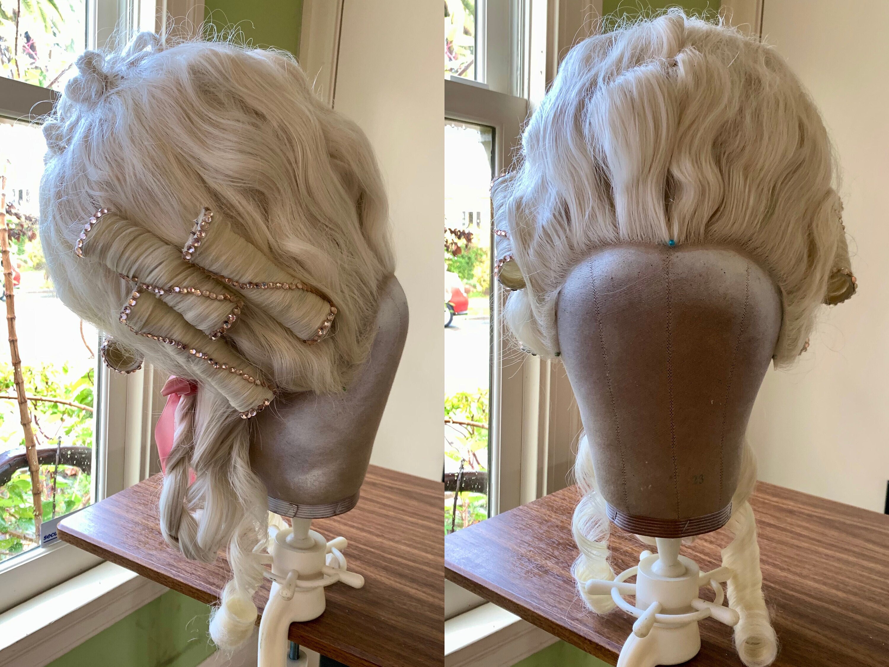 18th Century Women's Wig 1770s Tall pouf Wig - Etsy