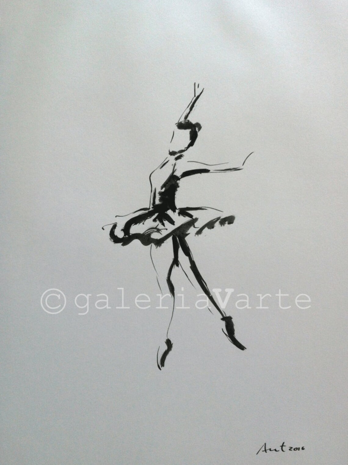 Original Ink Drawing Ballet Dancer Art - Etsy