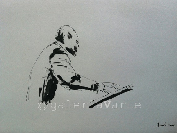 Original Ink Drawing Piano - Etsy