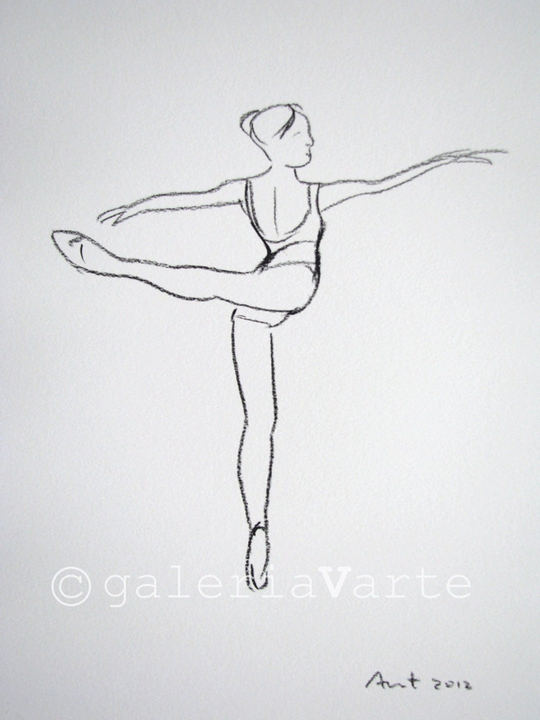Charcoal Drawing - Ballet Dancer - Original - Europeanstreetteam - Etsy