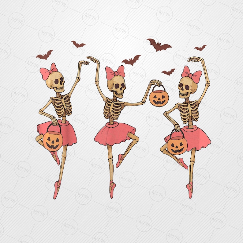 Ballet Pumpkin Skeleton Dance Halloween Men Women Boys Girl PNG Digital ...