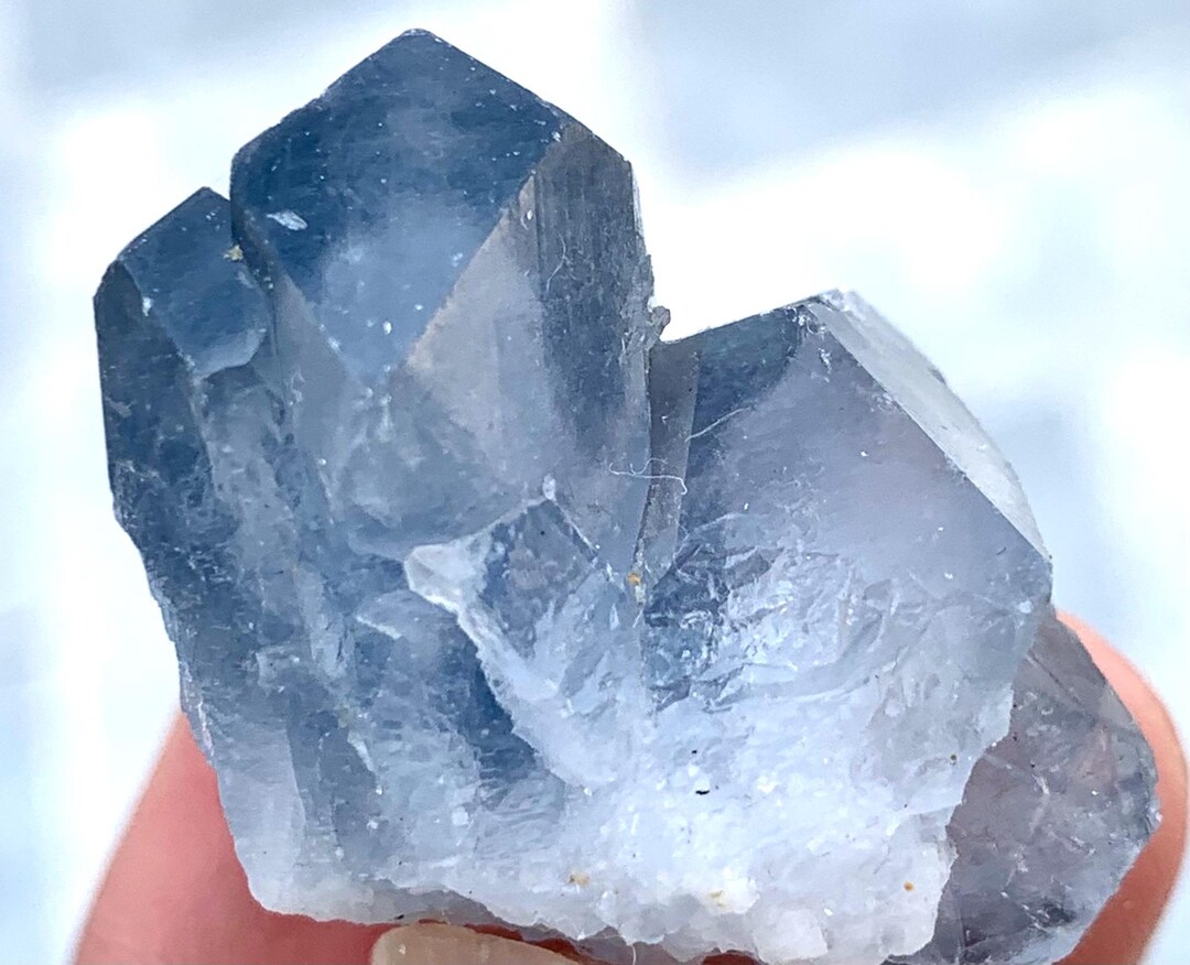 152.10 Crt Blue Celestine Crystal Cluster: Natural Sky Blue Mineral ...