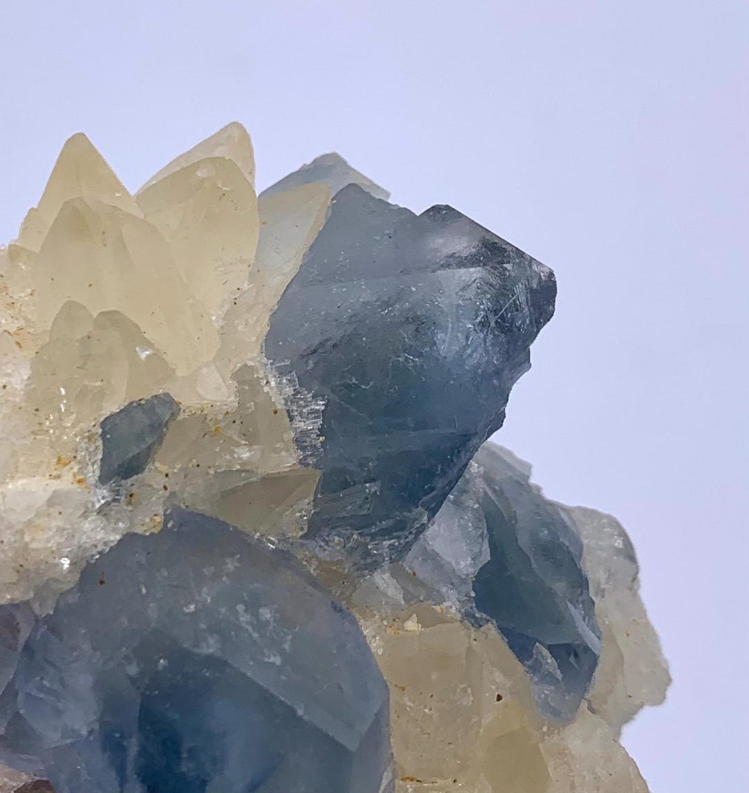 308.30 Crt Blue Celestine With Dog Teeth Crystal Cluster: Raw Mineral ...