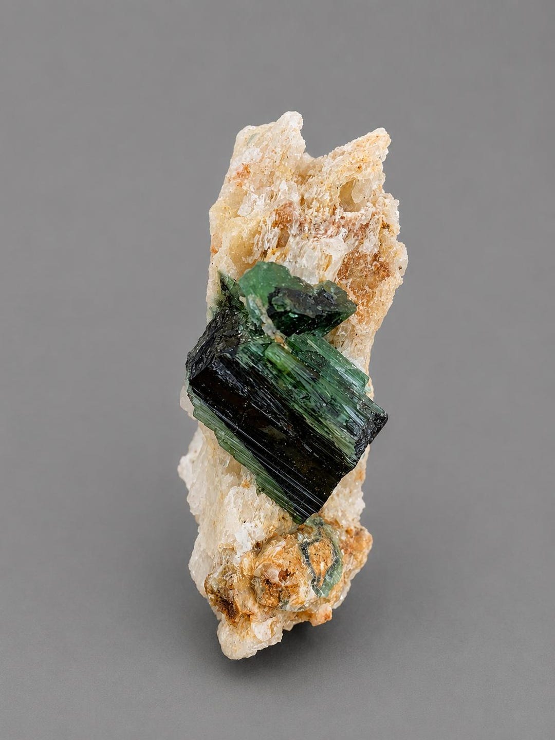 Natural Green Tourmaline With Feldspar 163 Carat Mineral Specimen ...