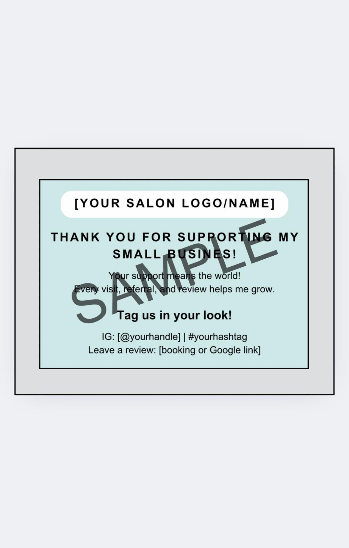 Nail Salon Thank You Card Template | Editable Nail Tech Thank You Card ...