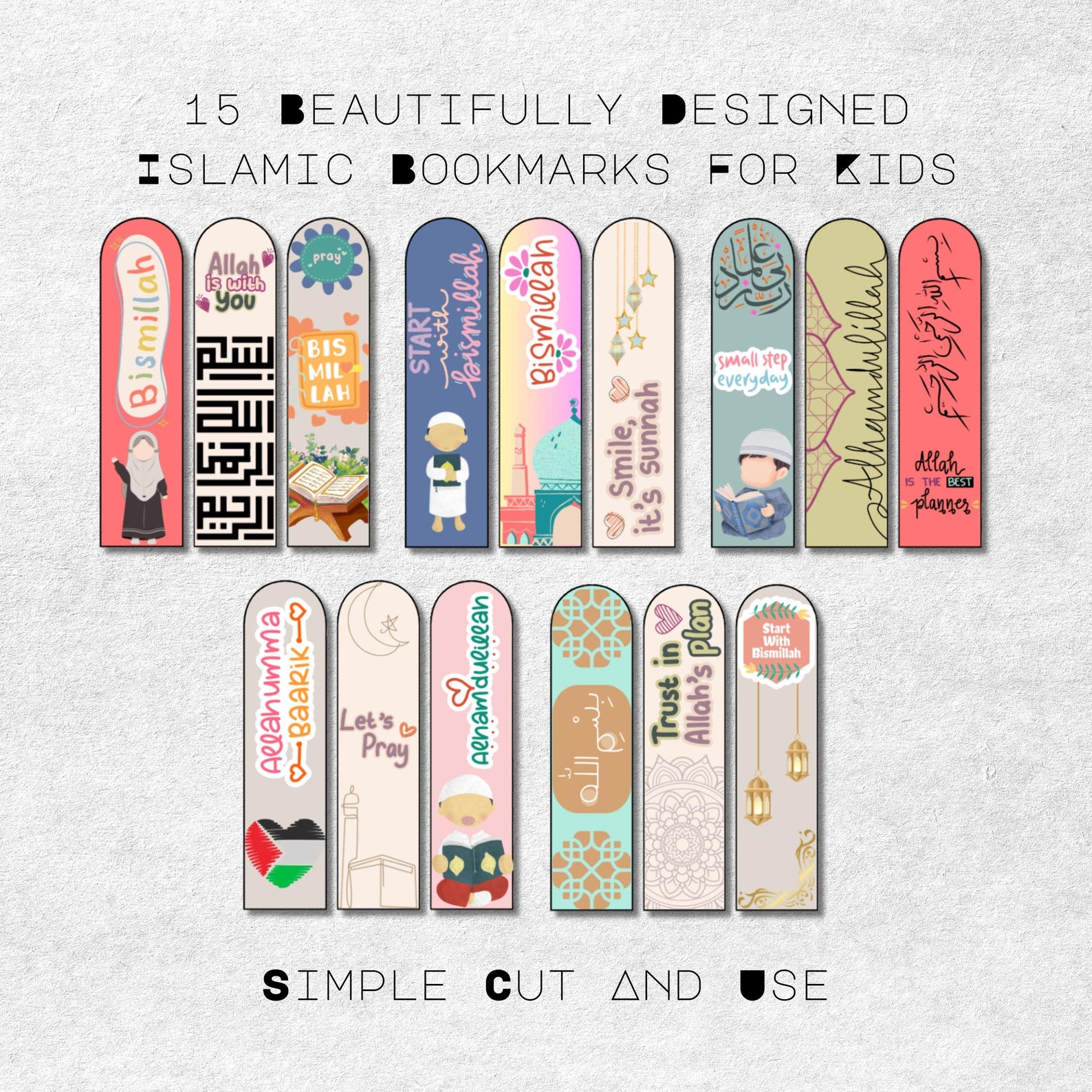 Kids/ Children's Islamic Bookmarks - Etsy