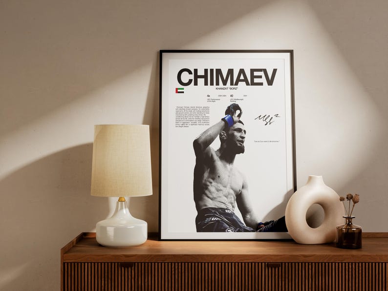 Khamzat Chimaev Poster, Ufc Wall Print, MMA Digital Download, Ufc ...