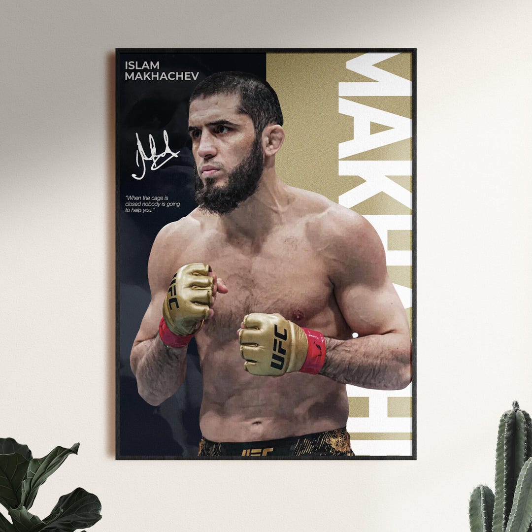Islam Makhachev Poster, Ufc Wall Art, MMA Digital Download, Ufc Fighter ...
