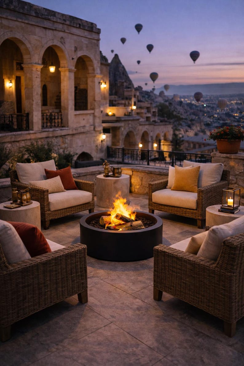 Steel Fire Pit With Grill, Cast Iron Base, Double Wall Insulated ...