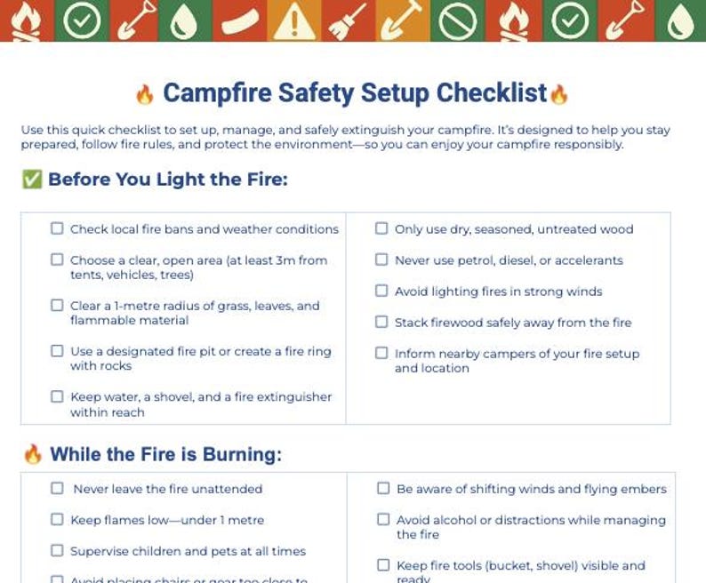 Campfire Safety Checklist – Setup, Shutdown & Fire Ban Rules ...