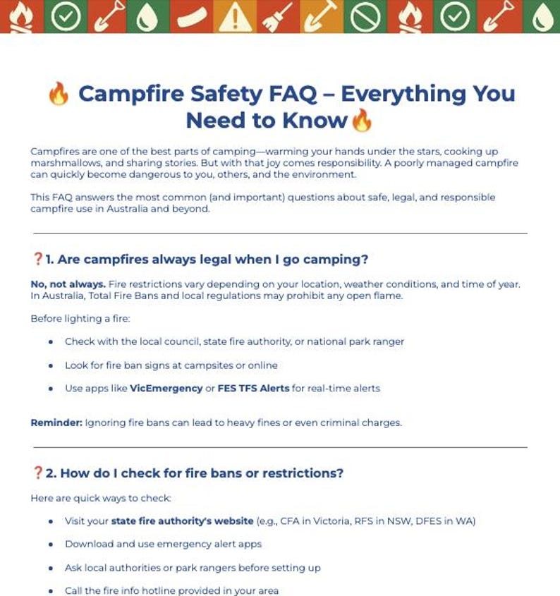 Campfire Safety Checklist – Setup, Shutdown & Fire Ban Rules ...