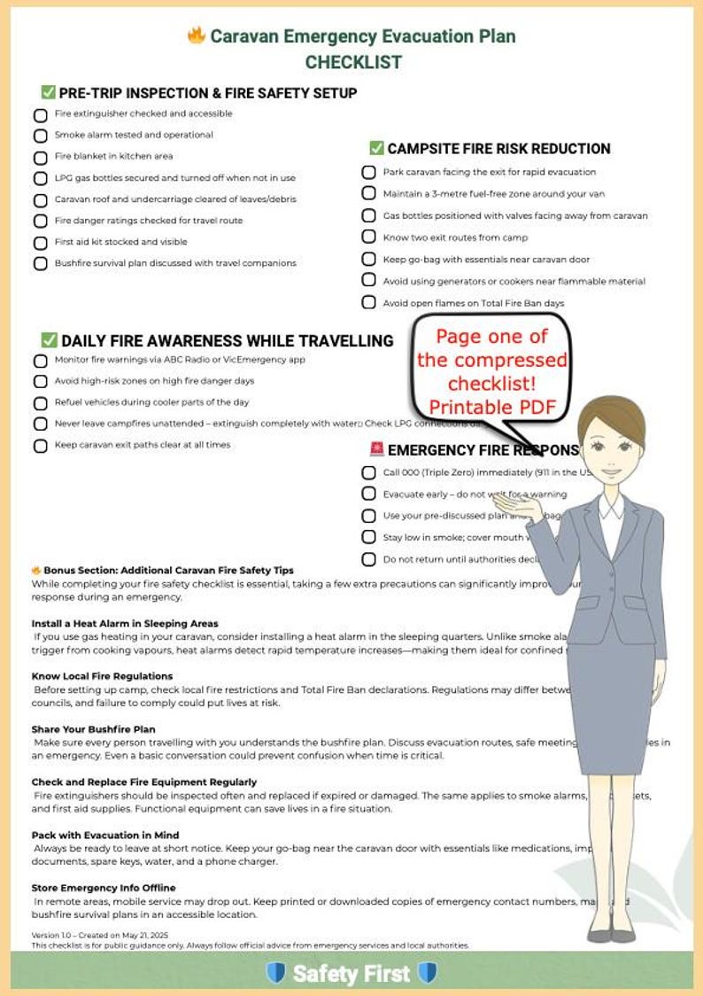 Caravan Fire Safety Checklist PDF: Bushfire Emergency Prep for ...
