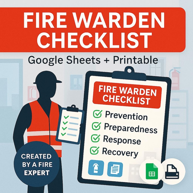 Fire Warden Master Checklist | Emergency Safety Plan | Google Sheets ...