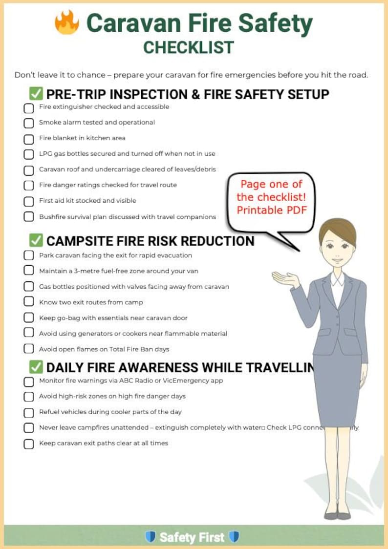 Caravan Fire Safety Checklist PDF: Bushfire Emergency Prep for ...