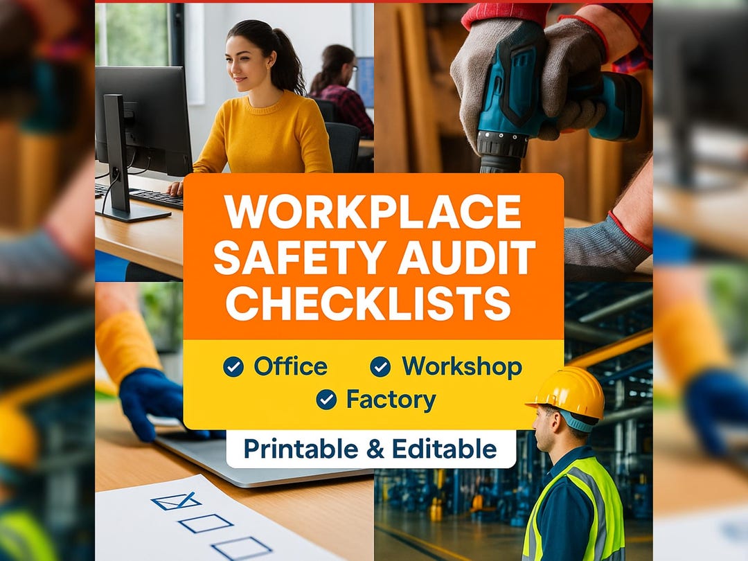 Workplace Safety Audit Checklist Bundle | Office, Workshop - Factory ...