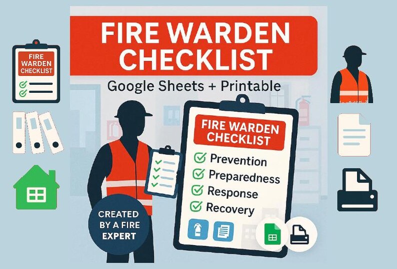 Fire Warden Master Checklist | Emergency Safety Plan | Google Sheets ...