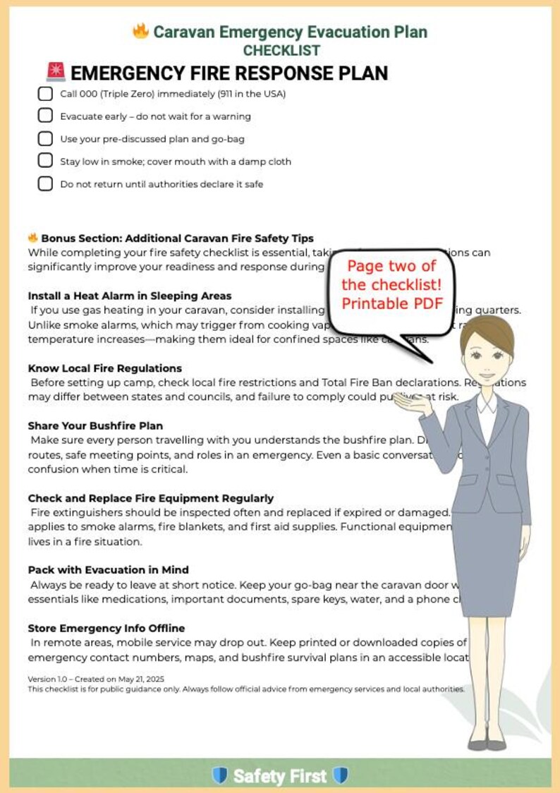 Caravan Fire Safety Checklist PDF: Bushfire Emergency Prep for ...