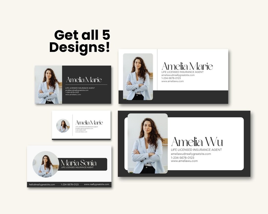 Editable Email Signature Template for Insurance Agents | Bundle All 5 ...