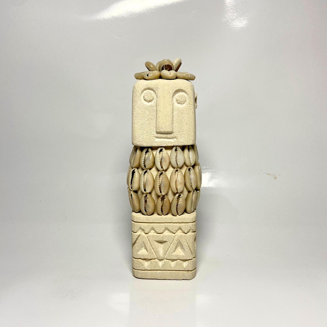 Primitive Stone Statue With Shell 7", Sumba Stone, Home Decor, Handmade ...