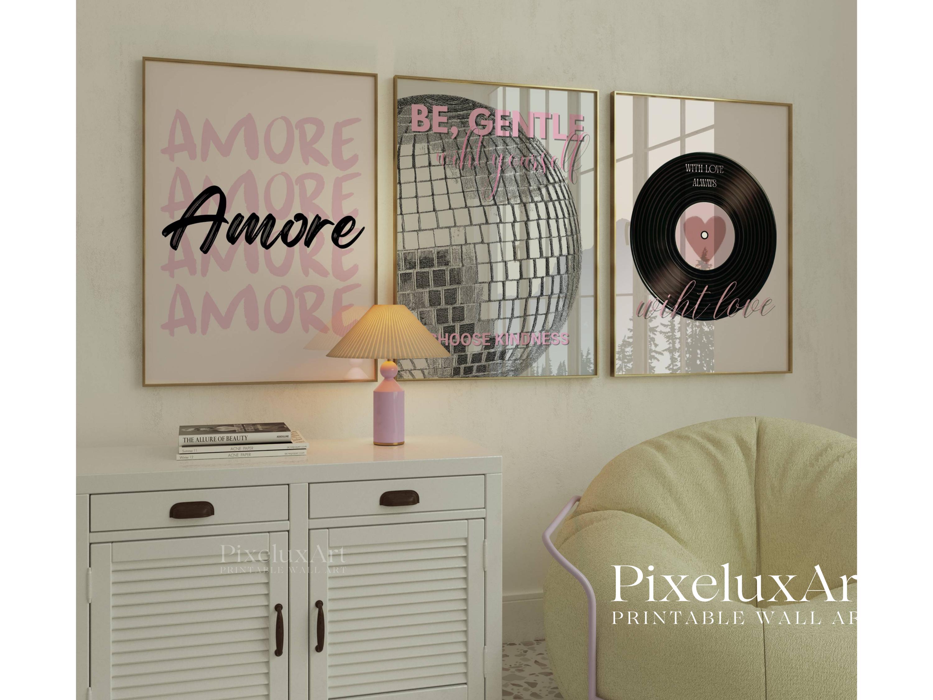 Pink Girly Aesthetic Poster Set, Preppy Collage Apartment Print, Preppy ...